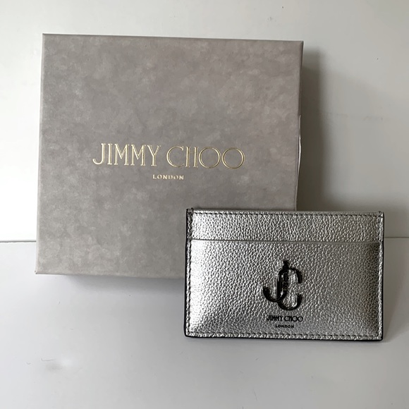 Jimmy Choo | Bags | Jimmy Choo Metallic Silver Cardholder Case W Jc ...